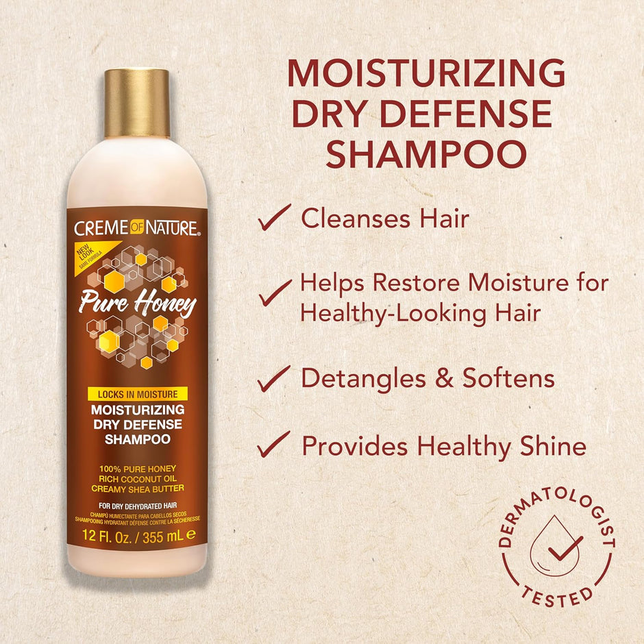 Creme Of Nature Pure Honey Shampoo 15.2oz Bonus